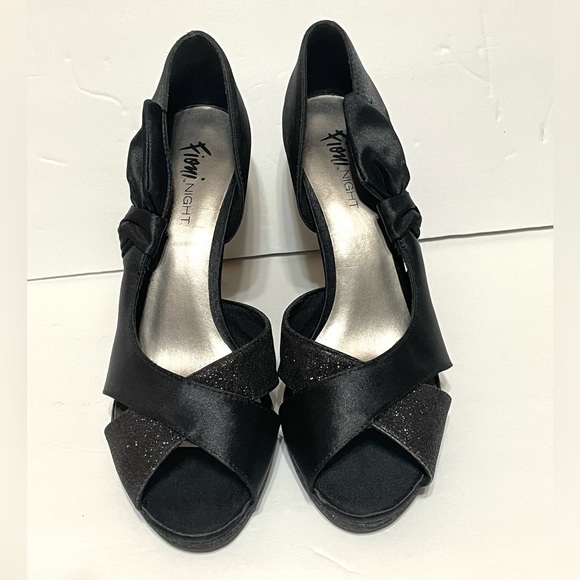 FIONI Clothing | Shoes | Fioni Night Black Sparkle Heel Pumps Size ...